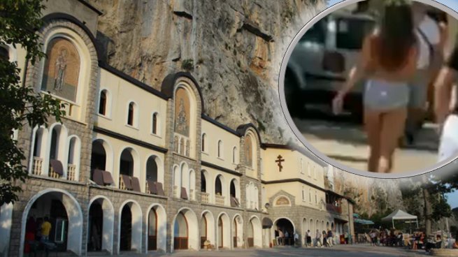 SKANDAL NA OSTROGU: 'Kako je samo mogla? Skrnavi sveto mesto!' Snimak iz manastira UZBURKA ...