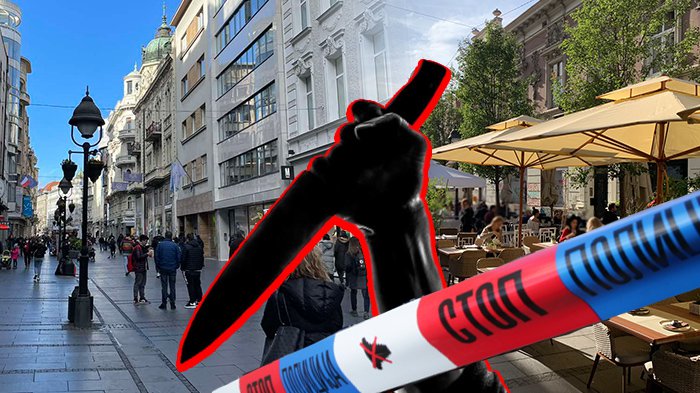 POGLEDAJTE SNIMAK KRVAVOG NAPADA U KNEZ MIHAILOVOJ: Muškarac nasrće nožem, jednog UBADA ...