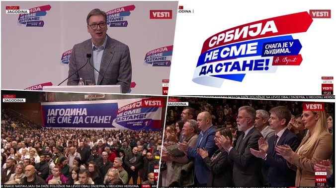 ODRŽAN SKUP LISTE 'SRBIJA NE SME DA STANE' U JAGODINI! Vučić o prljavoj kampanji opozicije: Oni ...