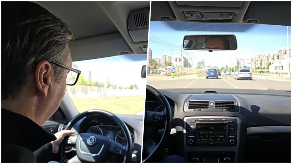 VUČIĆ I SINIŠA MALI NA PUTU KA GRADILIŠTU ZA KOMPLEKS EXPO 2027: Predsednik Srbije seo za volan ...