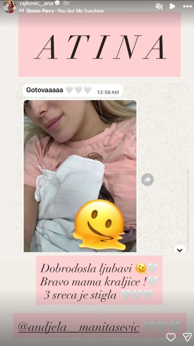 Porodila se bivša devojka Luke Jovića! Lepa Anđela dobila 3. dete ...