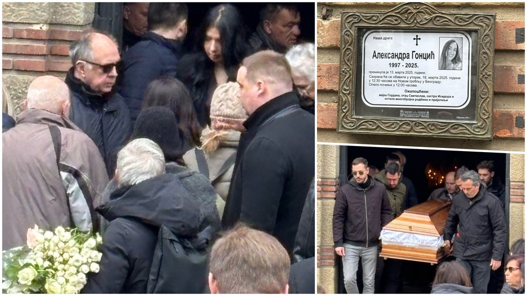 TUGA: Bule Goncić i njegova supruga jedva stoje na nogama na sahrani ćerke, kriju uplakano lice ...